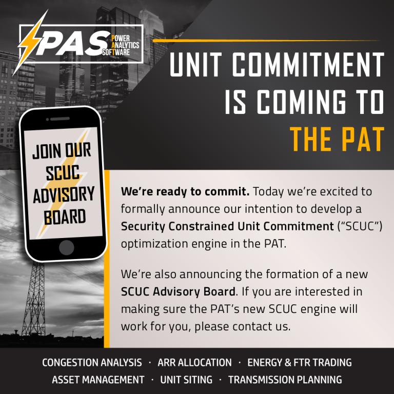 Unit Commitment is Coming to the PAT - Power Analytics Software